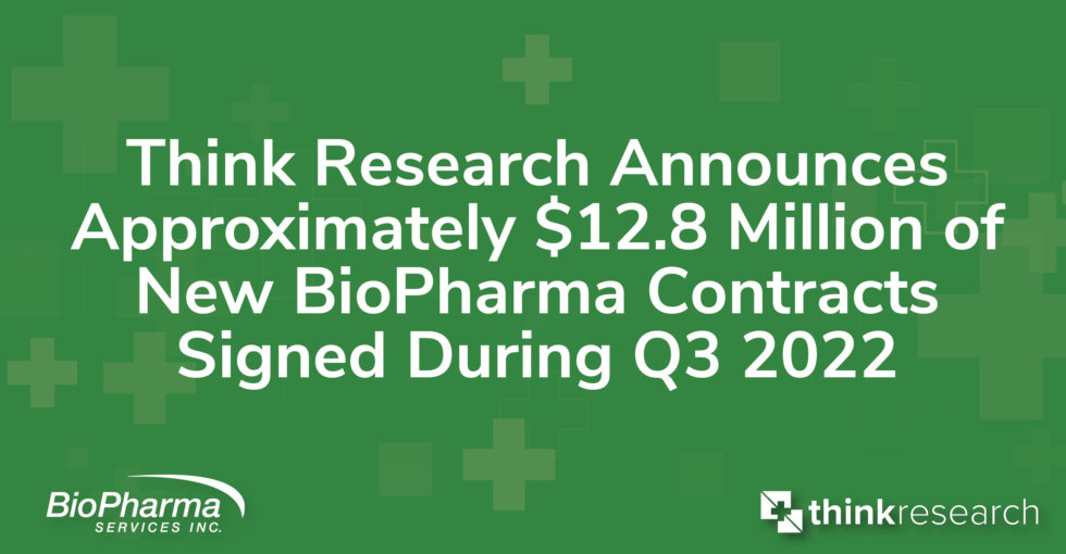 New BioPharma Contracts Signed During Q3 2022- BioPharma Services